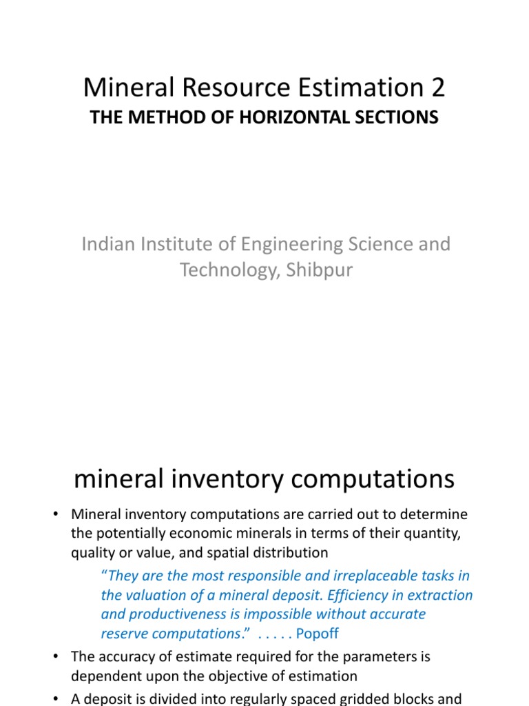Mineral Resource Estimation1 | PDF | Area | Teaching Mathematics