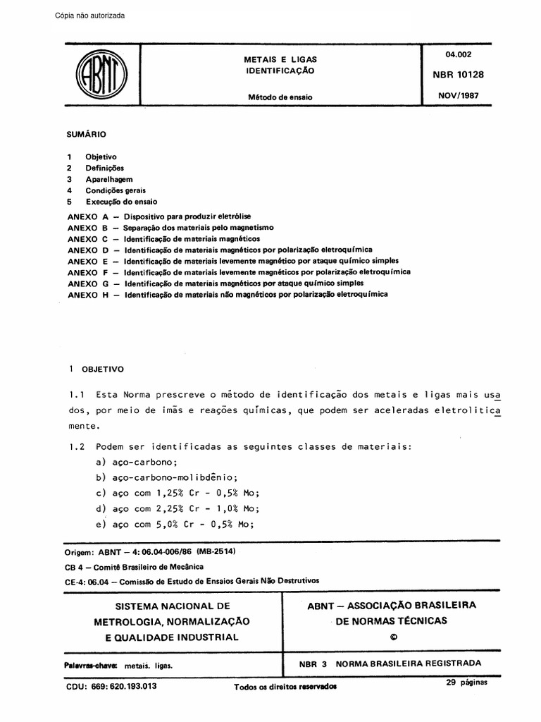 Violação da ISO 10128: Cópia Não Autorizada | PDF