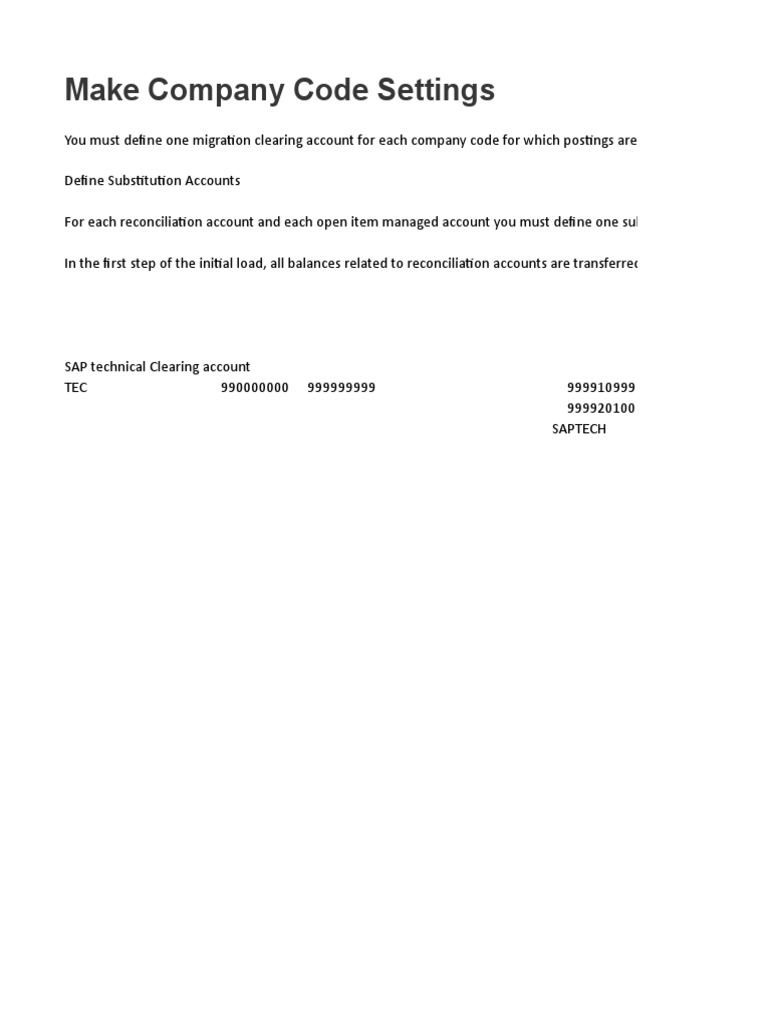 Make Company Code Settings | PDF | Business