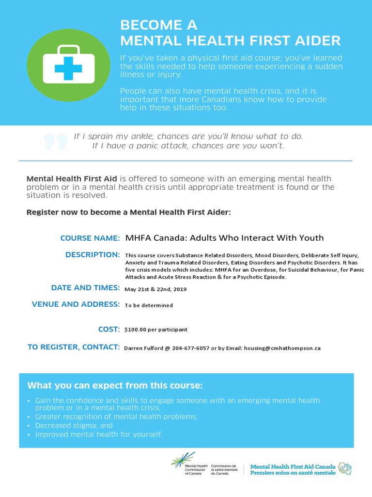 Become A Mental Health First Aider: MHFA Canada: Adults Who Interact ...
