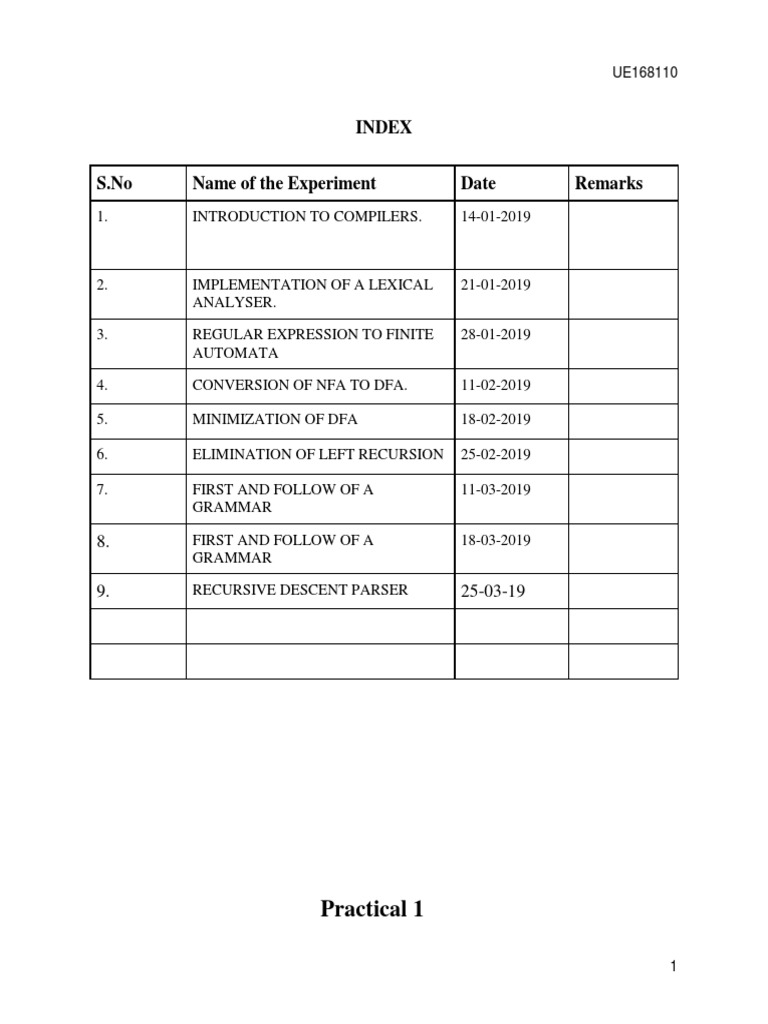 Compiler Design Lab | PDF | Compiler | Parsing