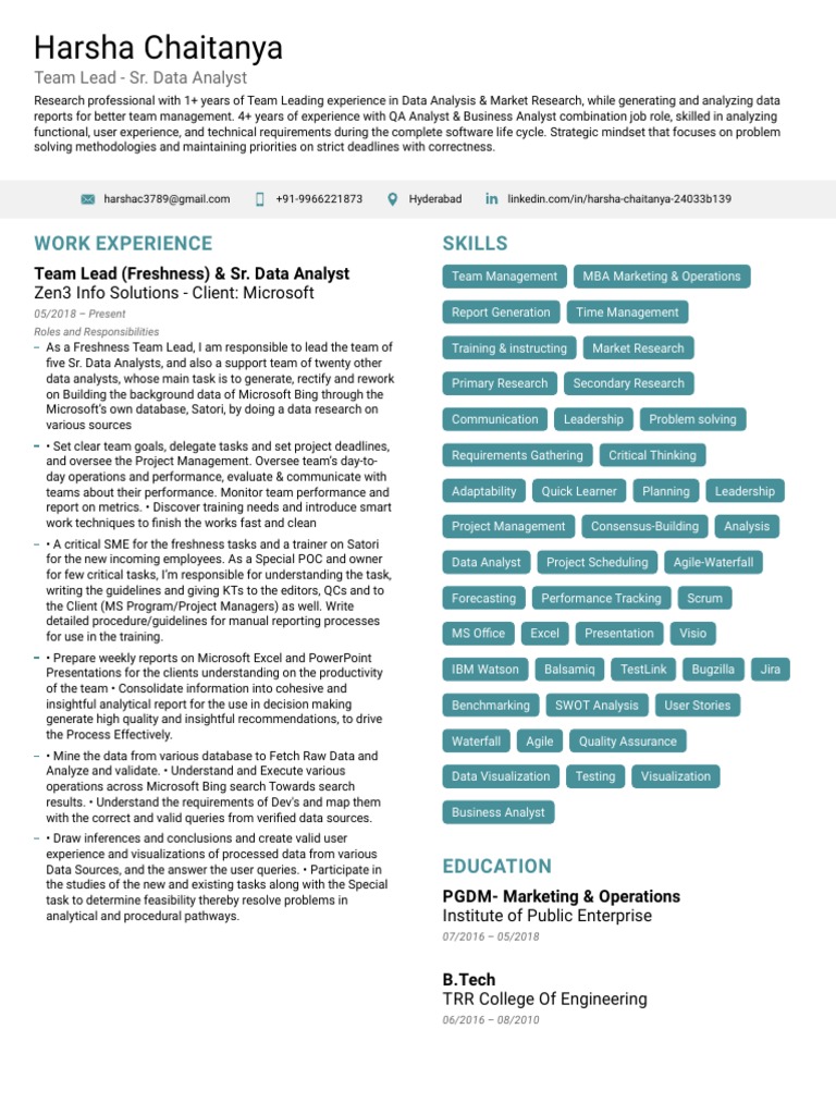 Sr Data Analyst Sample Resume Pdf Data Analysis Software Testing 4291