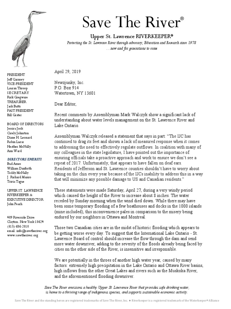 Save The River April 29, 2019 | PDF | Flood | Bodies Of Water