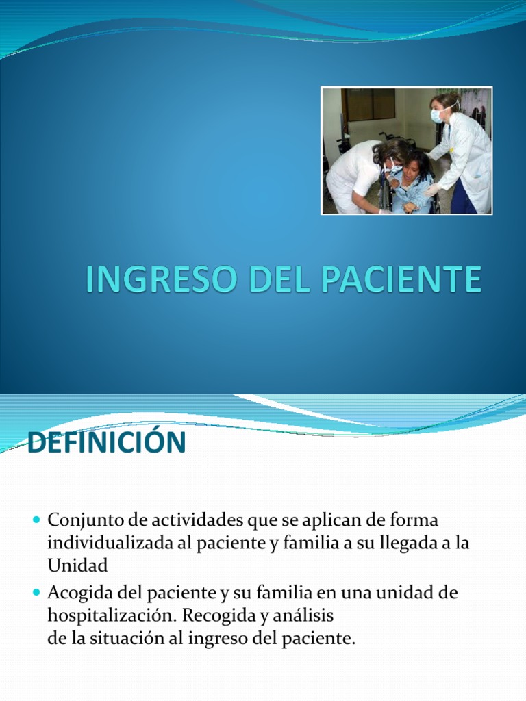 Ingreso Del Paciente | PDF | Hospital | Enfermería