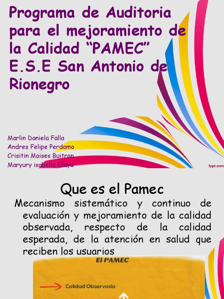 Diapositivas Pamec | Télécharger gratuitement PDF | Auditoría | Evaluación