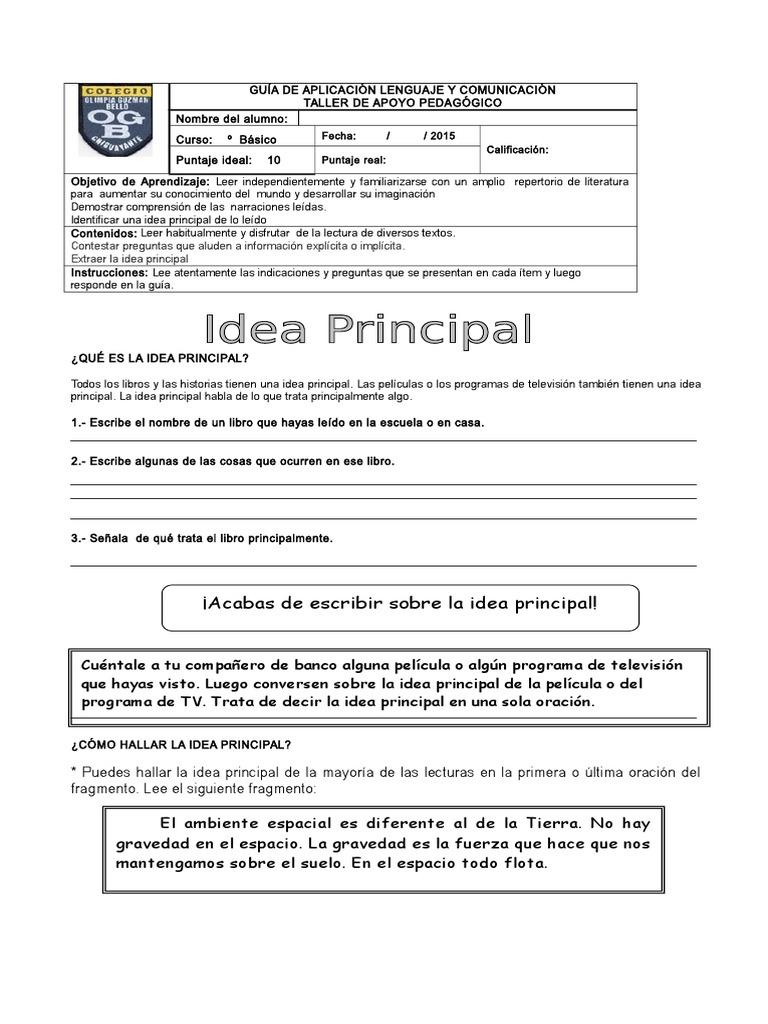 Cómo Hallar la Idea Principal | PDF | Ciencia cognitiva | Sicología