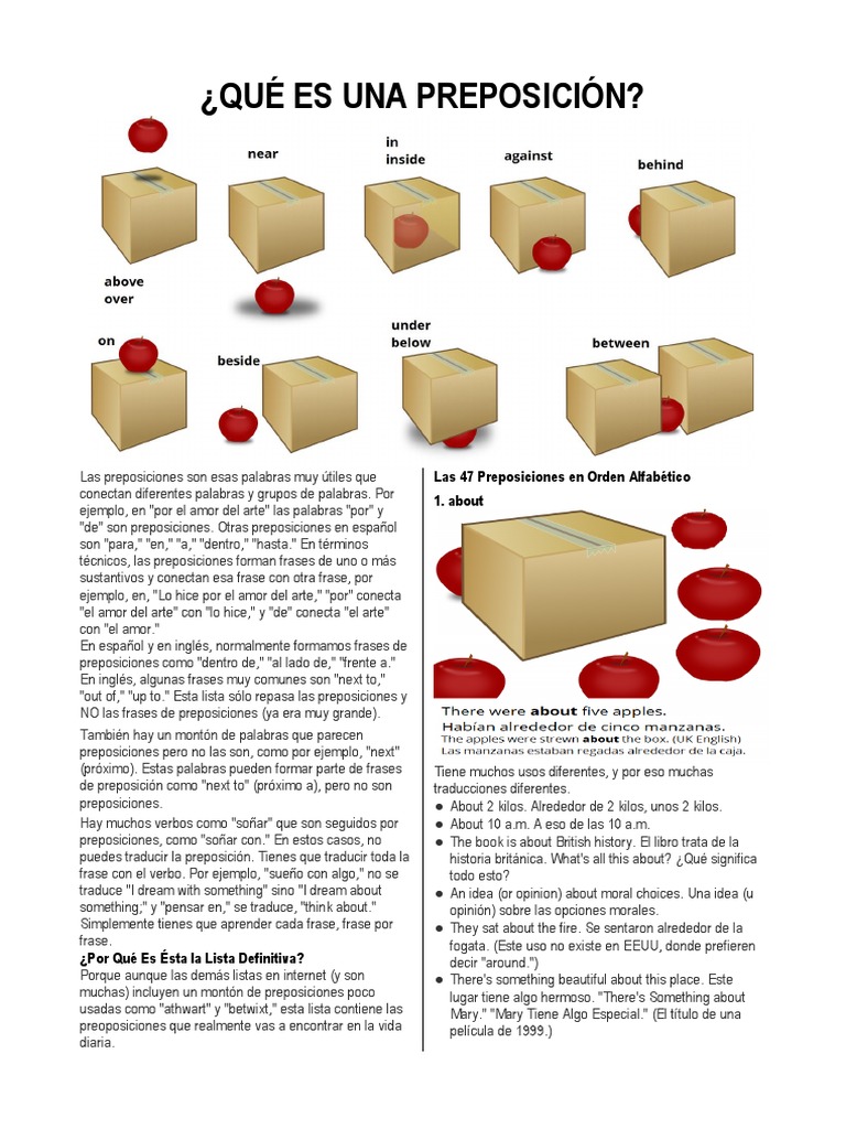 47 Preposiciones | Preposición y Postposición | Idiomas