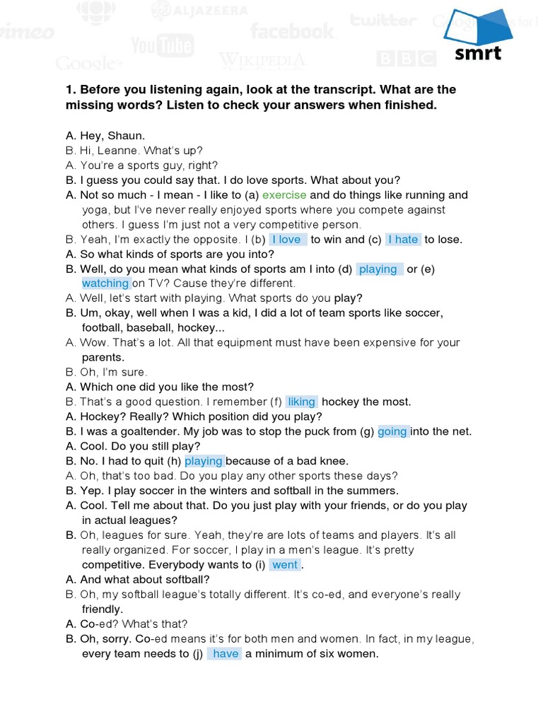 Sports Discussion and Verb Patterns | PDF | Sports | Leisure