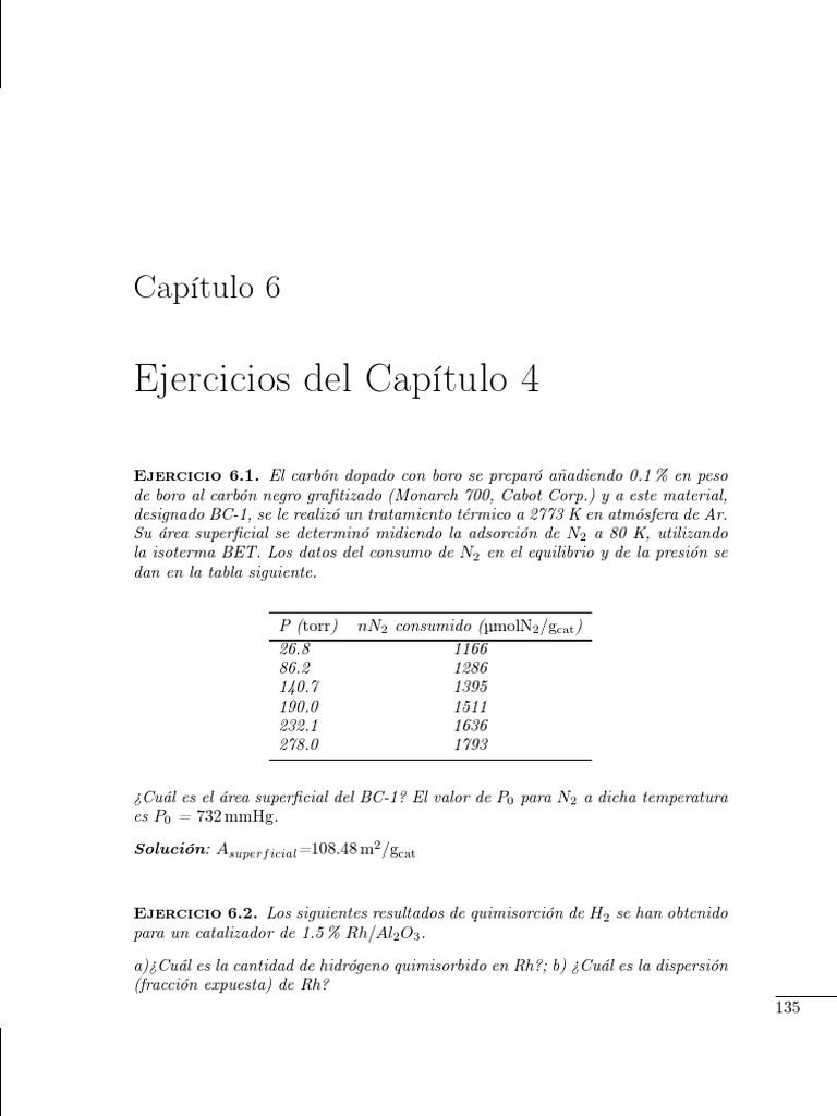 Ej T6 PDF | PDF | Cinética química | Adsorción