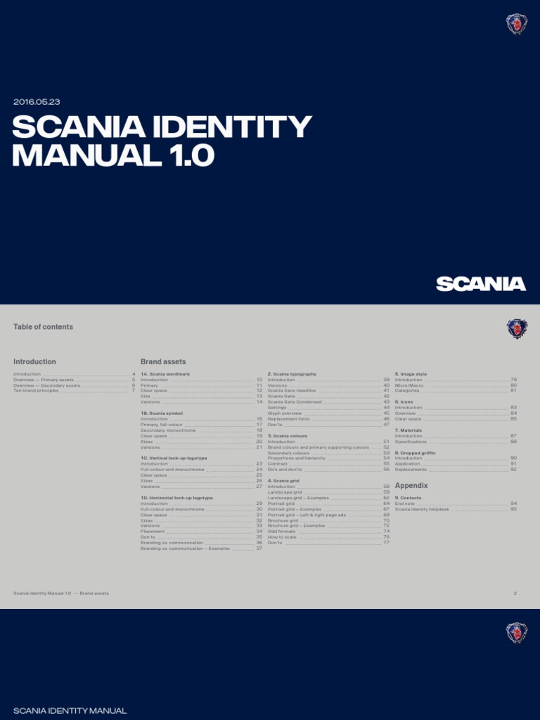 Scania Identity Manual - 160523 - FINAL - Draft PDF | PDF | Logos | Brand