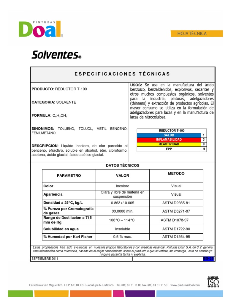 ficha-tecnica-solvente-doal-casamyers.com.mx.pdf | Solubilidad ...