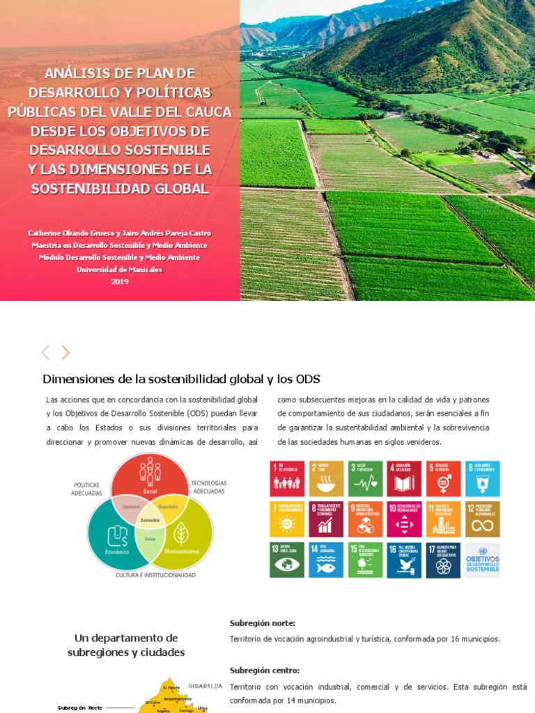 Dimensiones de La Sostenibilidad Global y Los ODS en El Valle Del Cauca | PDF | Desarrollo ...