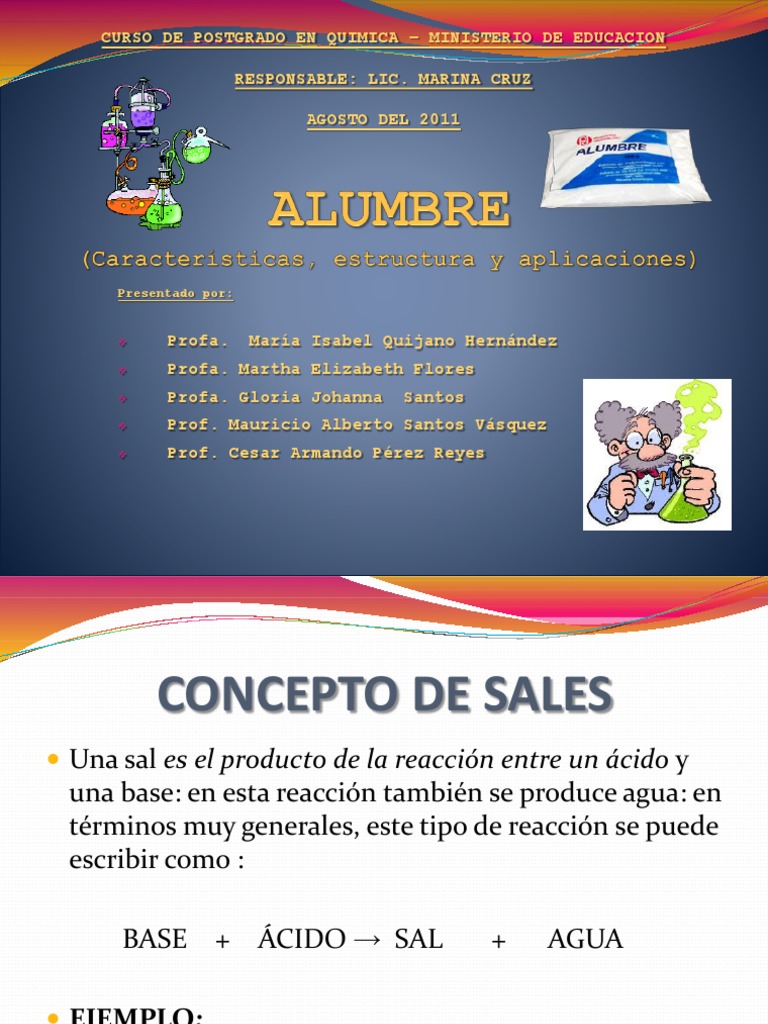 Alumbre | PDF | Sal (química) | Aluminio