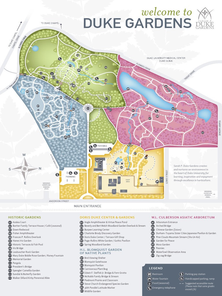 Duke Gardens Map 050216 PDF | PDF | Horticulture And Gardening | Landscape