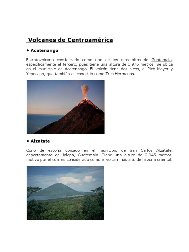 Volcanes de Centroamérica | PDF | Volcán | Nicaragua