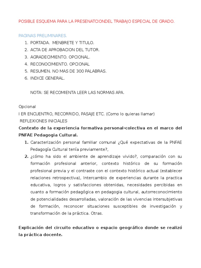 Esquema para Teg Pedagogia Cultural | PDF | Maestros | Pedagogía