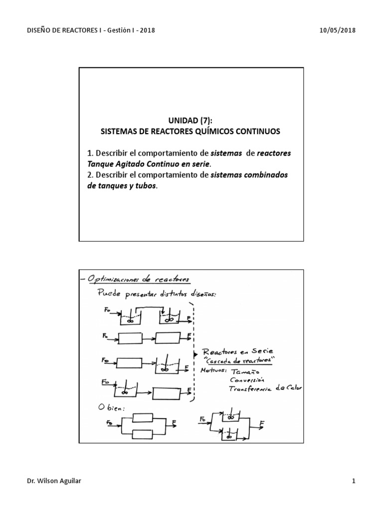 2018.05.10 - Diseño de Reactores - Sistemas de Reactores Químicos Continuos | PDF | Reactor ...