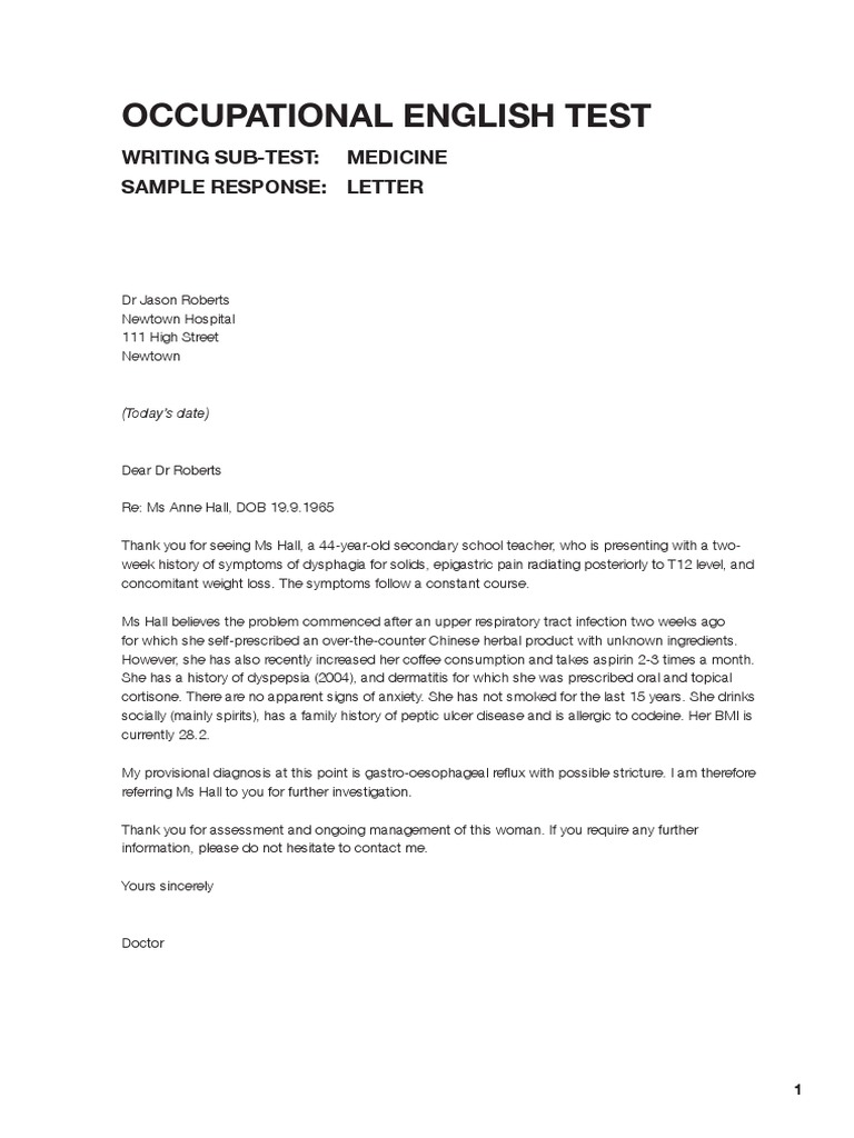 Writing Medicine Sample Test 1 4 | PDF