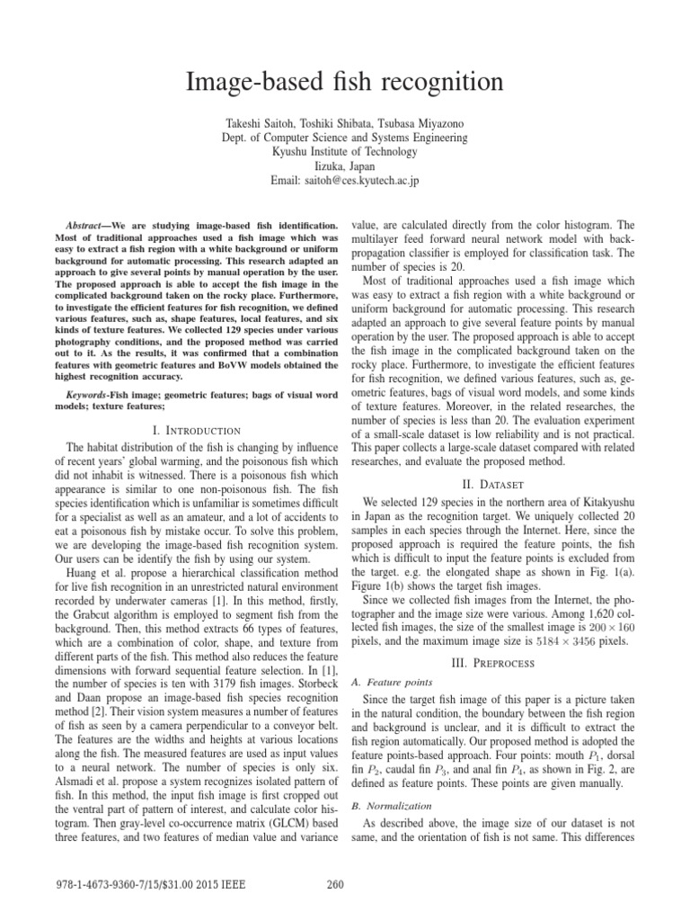 2 Image Based Fish Recognition | PDF | Areas Of Computer Science ...