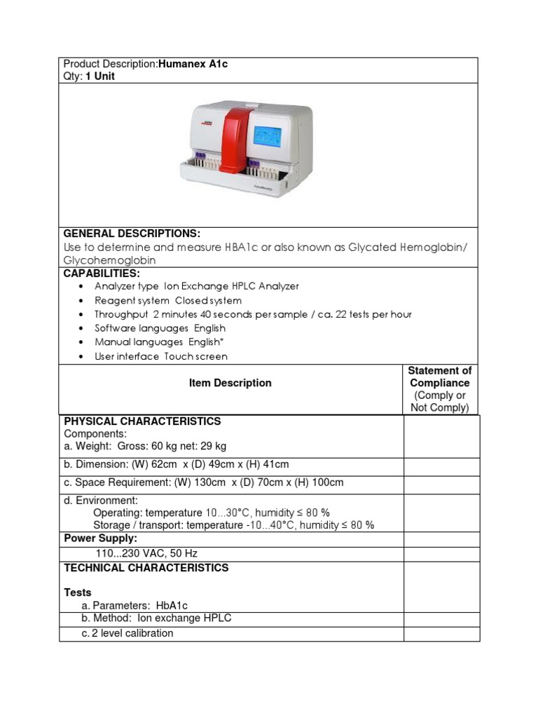 Humanex A1 C | PDF | Glycated Hemoglobin | Nature