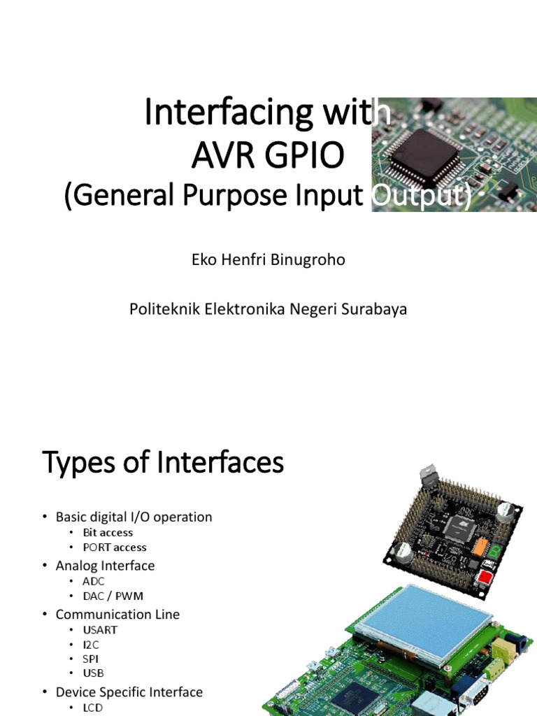 AVR GPIO Interfacing Guide | PDF | Electricity | Electrical Circuits