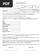 Carta Responsiva de Resguardo Vehicular | PDF | Vehículos de ruedas | Coche