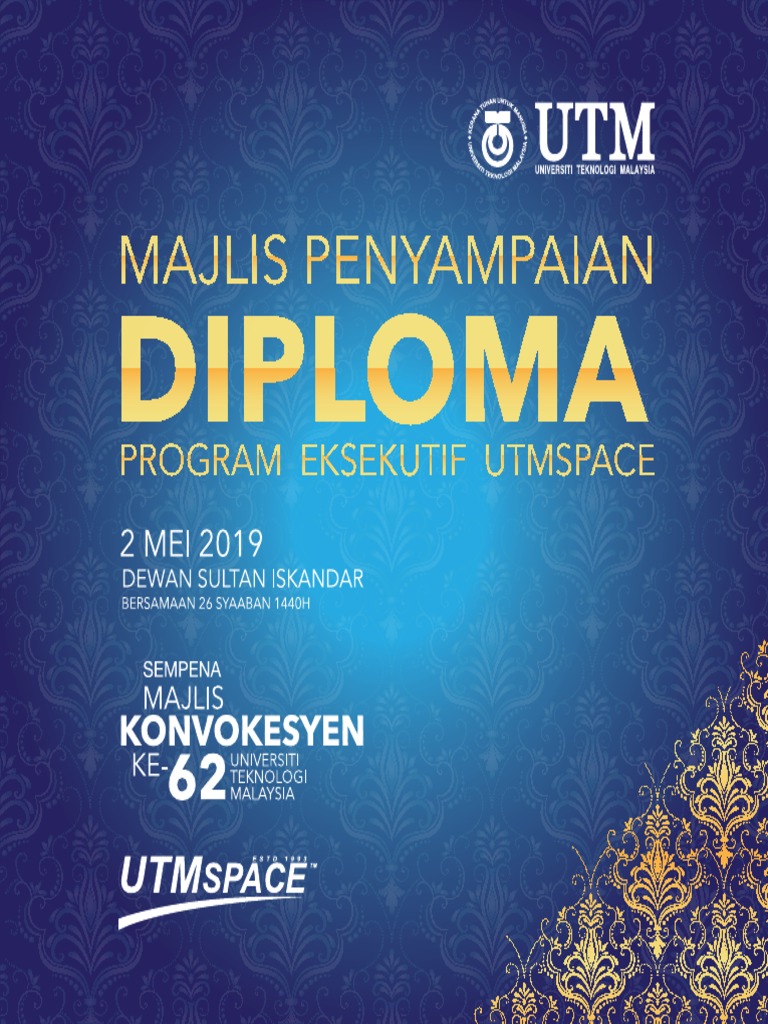Buku Majlis Penyampaian Diploma Program Eksekutif UTMSPACE 2019 | PDF