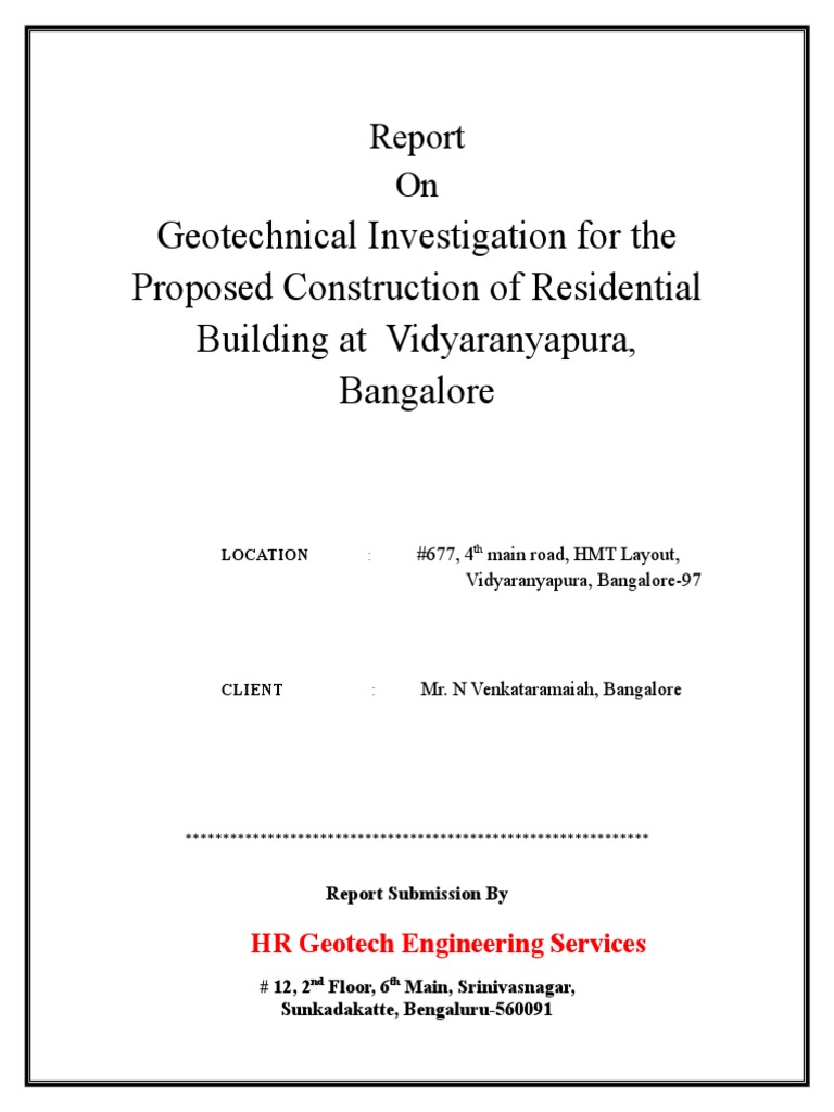 Typical Soil Report | Download Free PDF | Geotechnical Engineering ...