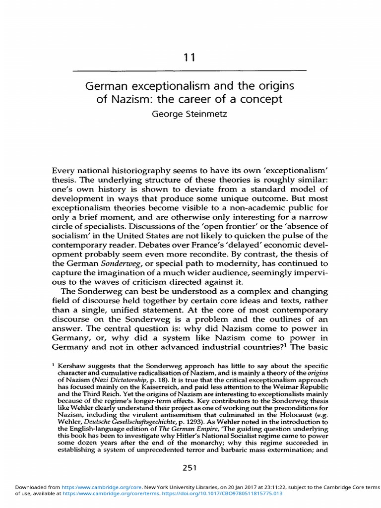 11 German Exceptionalism and The Origins of Nazism: The Career of A ...