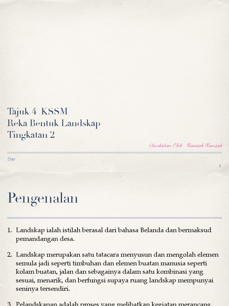 Tajuk 5 Reka Bentuk Landskap | PDF