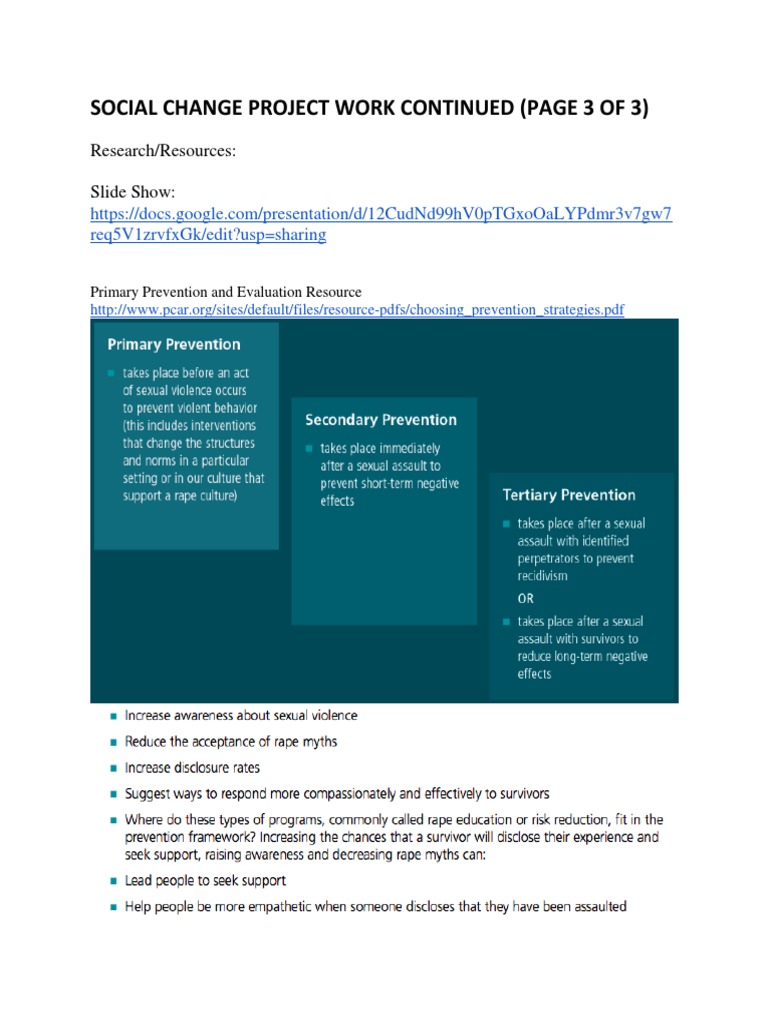 Social Change Project Work Continued | PDF | Sexual Assault | Violence