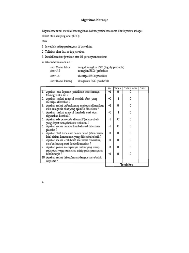 Algoritma Naranjo | PDF