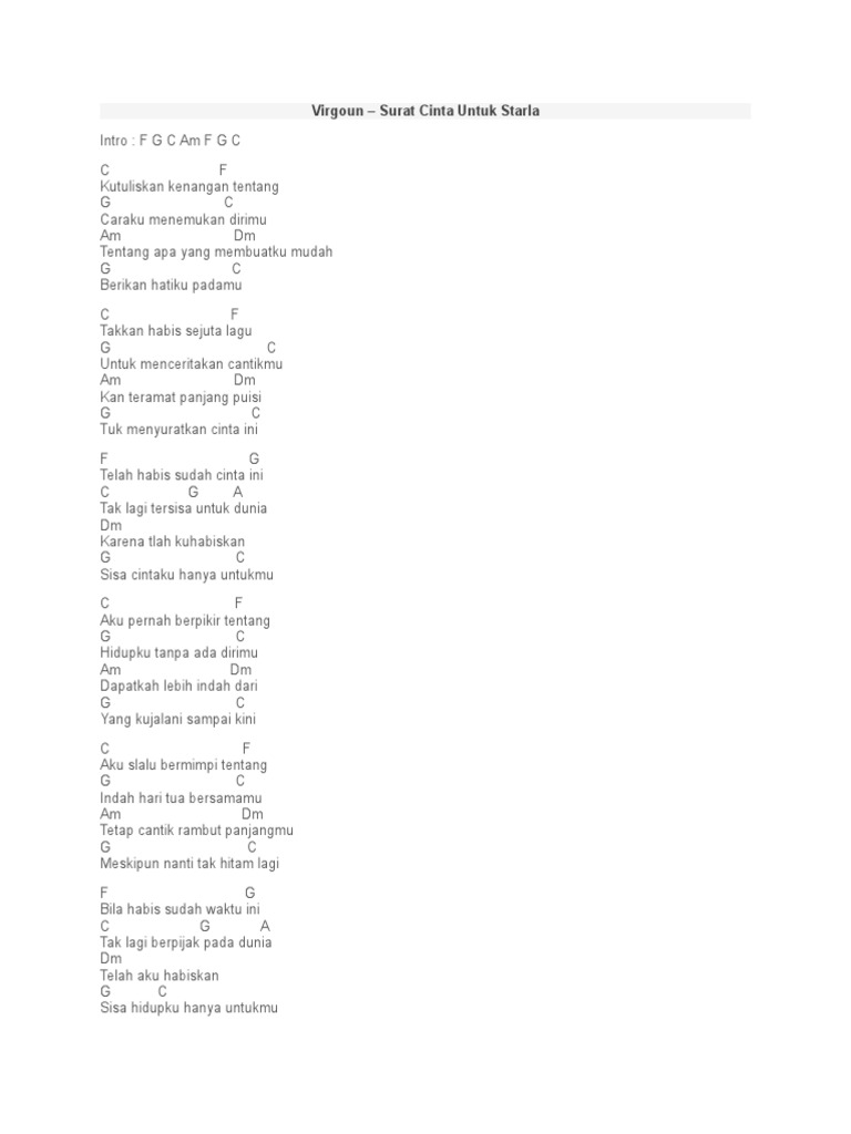 Chord Gitar Lagu Pop | PDF