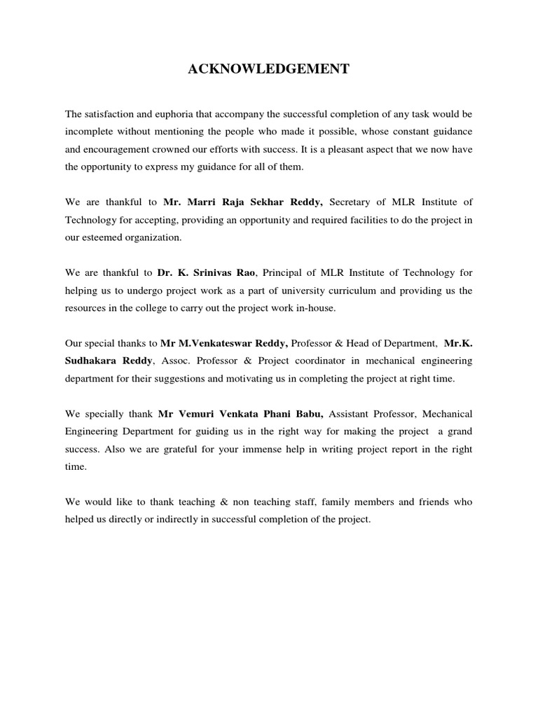 Acknowledgement: Sudhakara Reddy, Assoc. Professor & Project ...