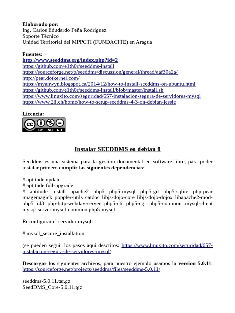 Guía: Instalar SeedDMS en Debian 8 | PDF | Red mundial | Internet y web