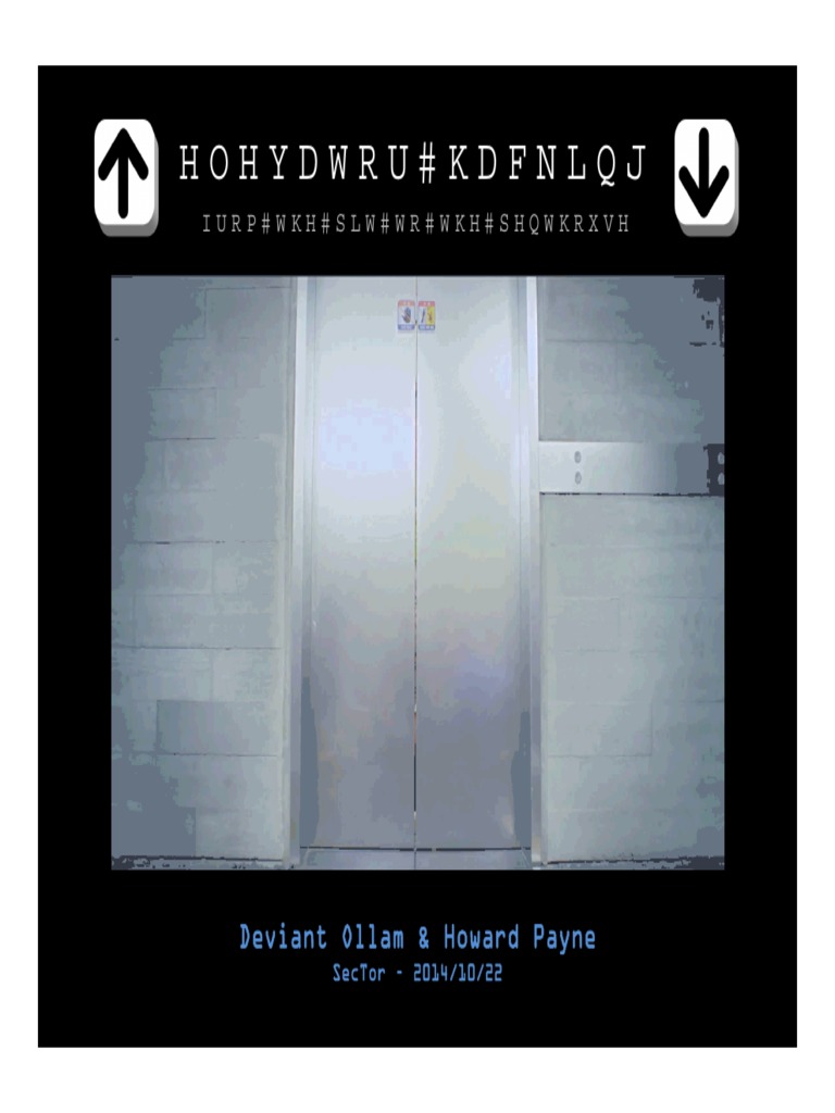 Deviant Ollam & Howard Payne - SecTor-Elevator - Hacking PDF | PDF | Lock (Security Device ...