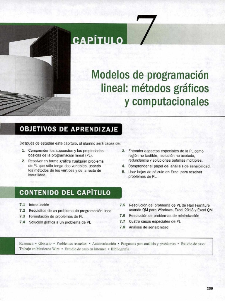 CAP. 07 Modelos de Programación Lineal Metodo Grafico PDF | PDF ...