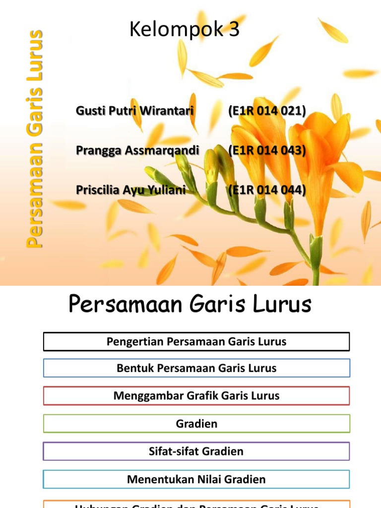 Persamaan Garis Lurus dan Gradien | PDF