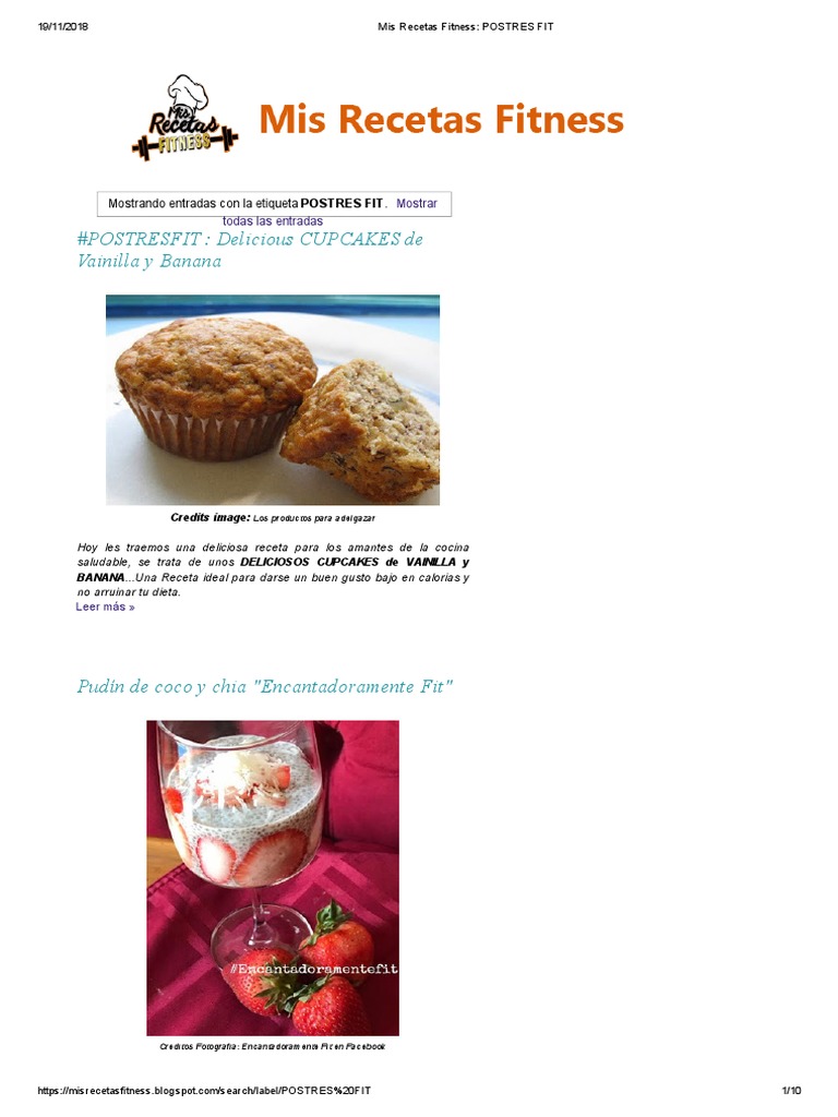Mis Recetas Fitness - POSTRES FIT | PDF | Postres | Alimentos