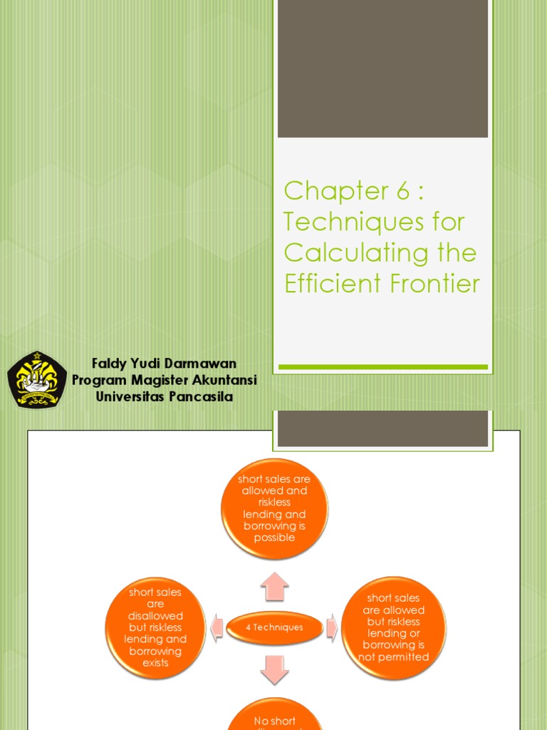 Techniques For Calculating Efficient Frontier | PDF | Short (Finance ...