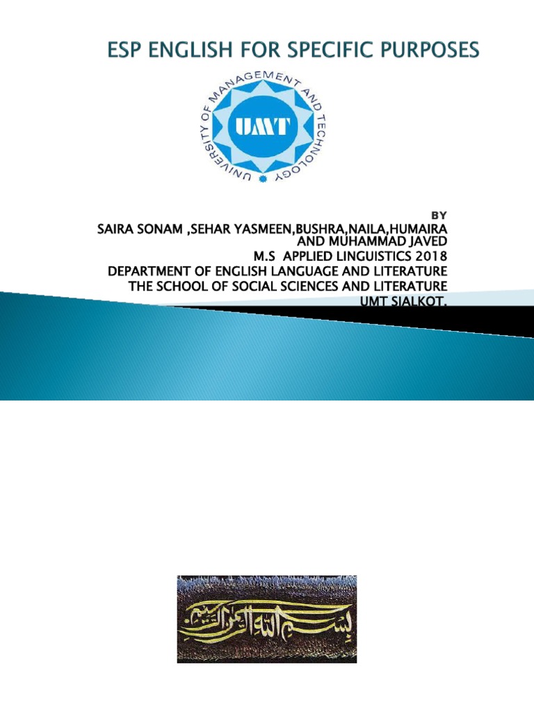 Esp English For Specific Purposes | PDF | Language Education | Learning