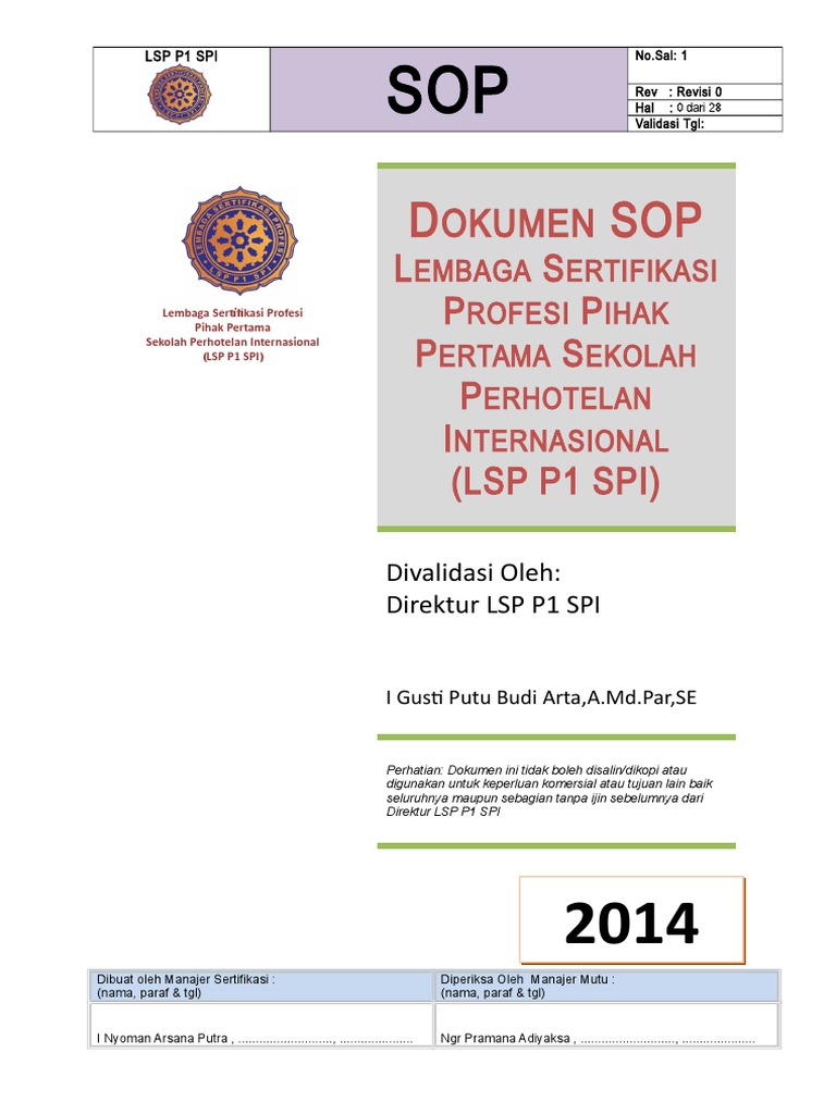 SOP LSP Lengkap | PDF