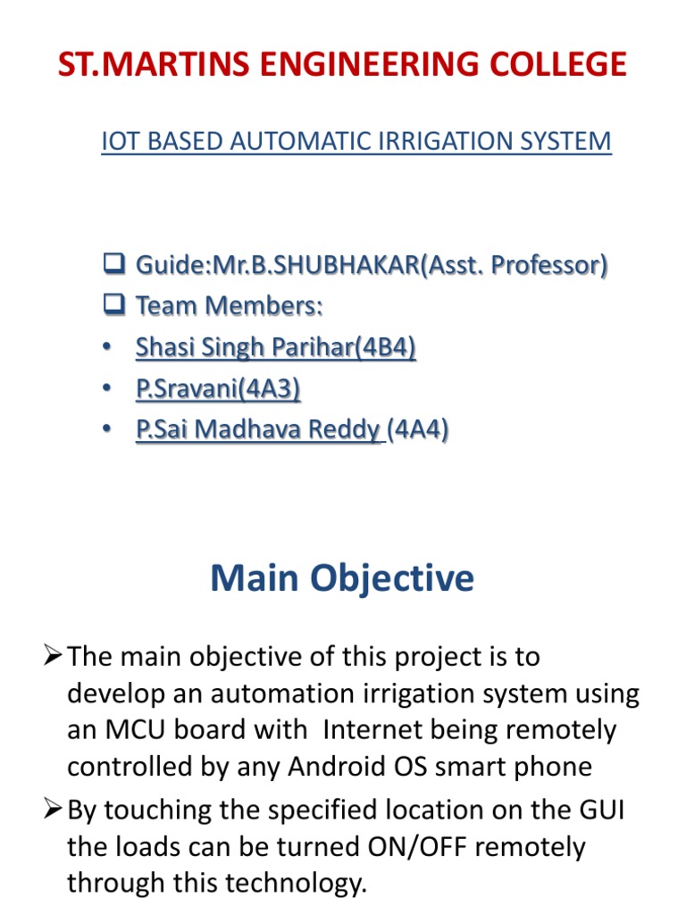 Iot Based Automatic Irrigation System | PDF | Internet Of Things | Automation