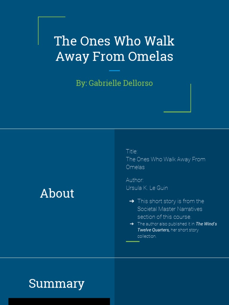The Ones Who Walk Away From Omelas - Gabrielle Dellorso 1 | PDF