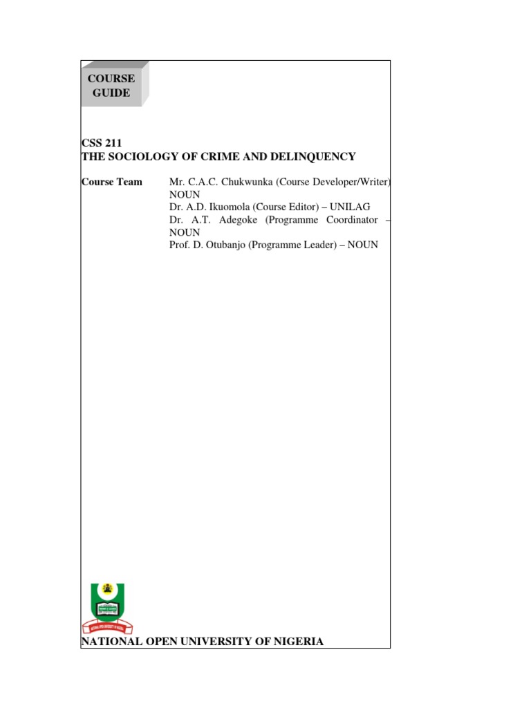 CSS 211: Understanding Crime and Delinquency | PDF | Juvenile ...