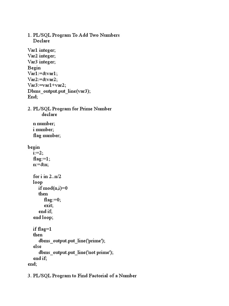 Plsql Programs Rdbms Pdf Proprietary Software Object Oriented Programming