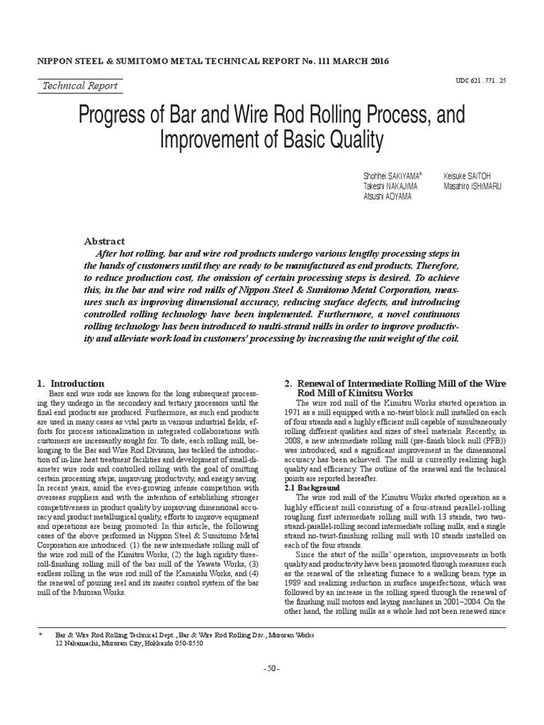 Wire Rod Rolling Process | PDF | Rolling (Metalworking) | Wire