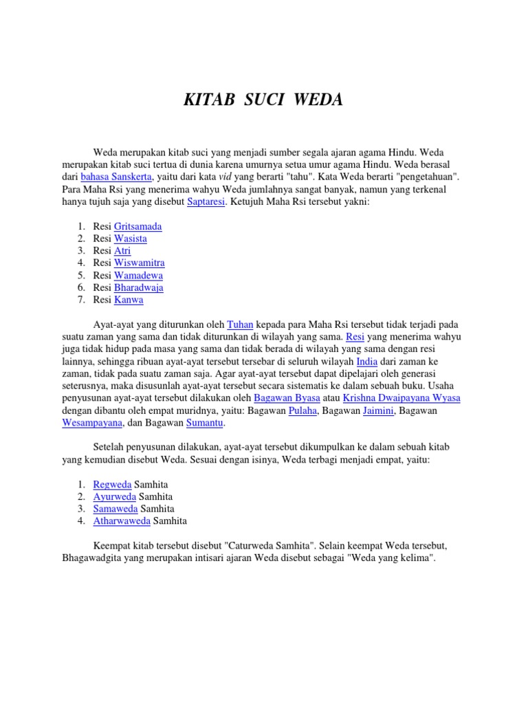 Kitab Suci Weda | PDF