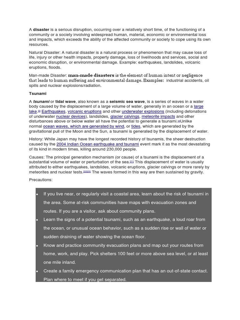Understanding Tsunamis and Disaster Preparedness | PDF | Tsunami ...