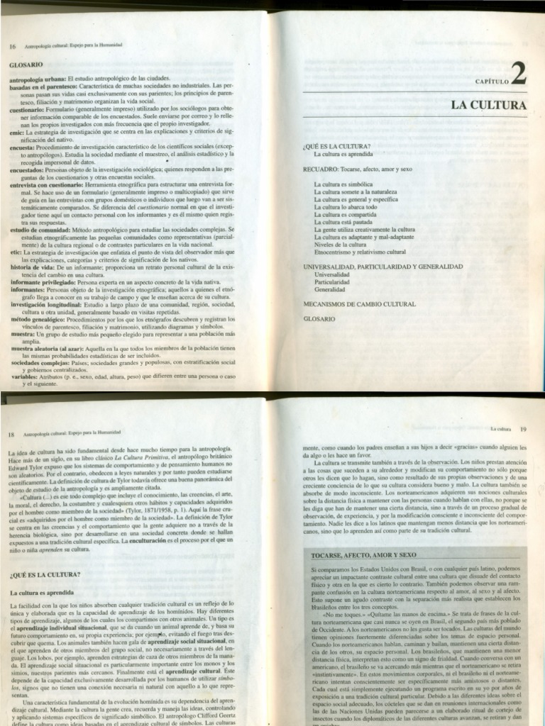 Capitulo 2 LA CULTURA - Kottak, C. 1997. Antropologia Cultural. MC Graw-Hill, España | PDF ...